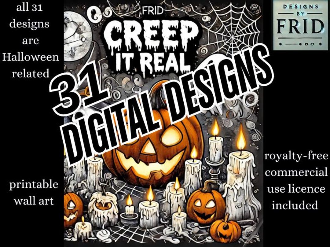 Creep It Real Printable Wall Art Collection Spookify Your Space With ...