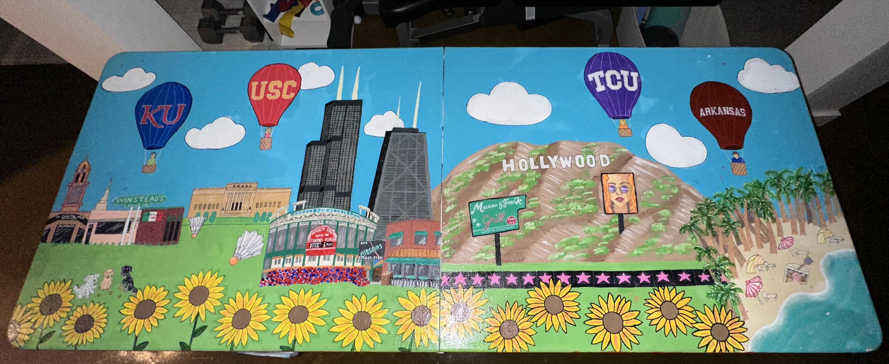 Custom Painted Folding Table (for Beer Pong, Parties, Graduation Events ...