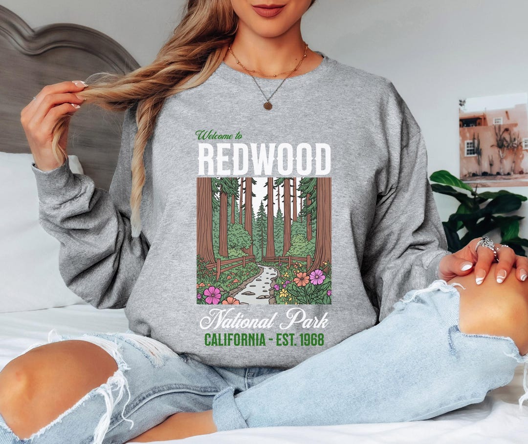 Redwood National Park Graphic Long Sleeve Tee. Nature Outdoor Lover ...