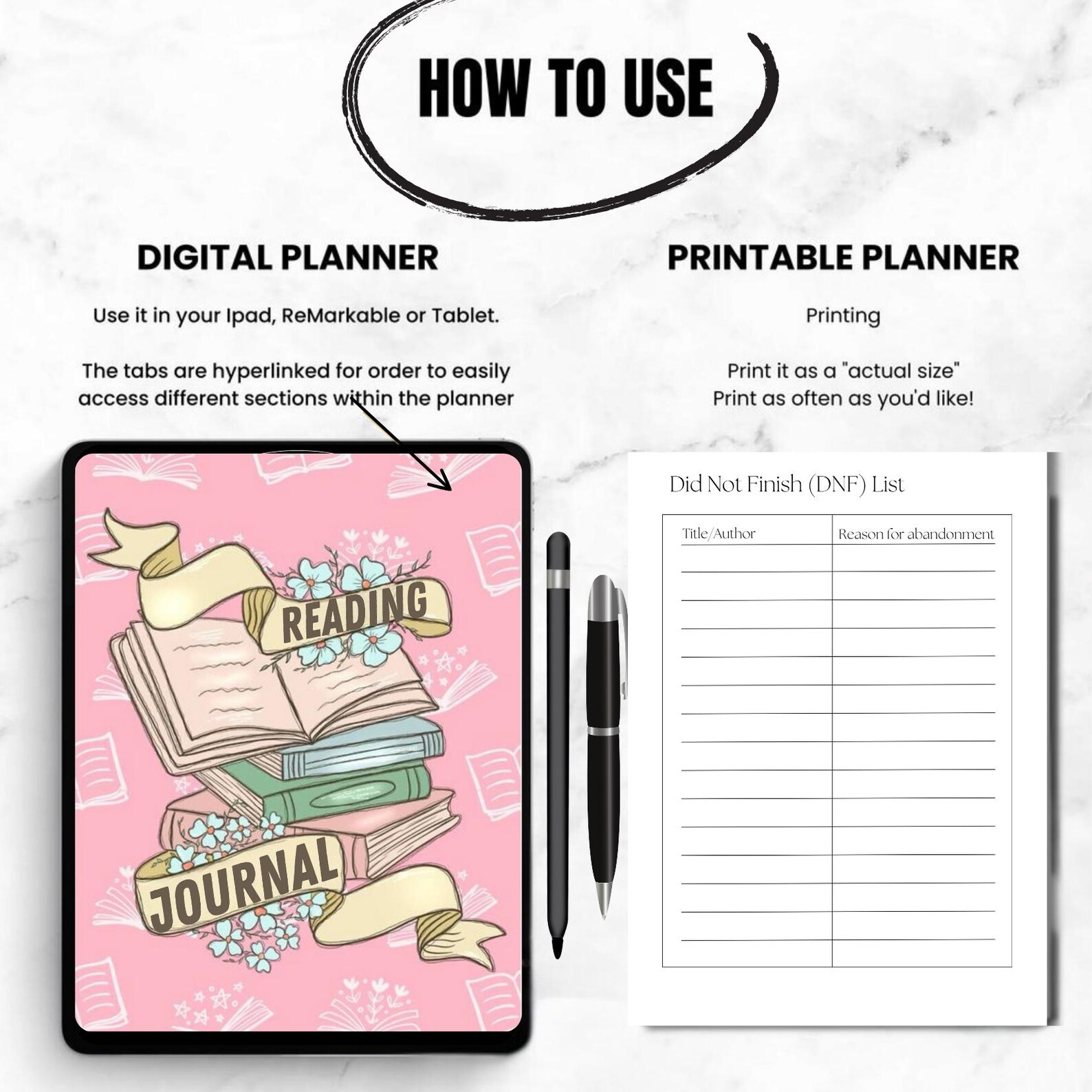 Reading Journal, Printable Reading Journal, Digital Reading Journal ...