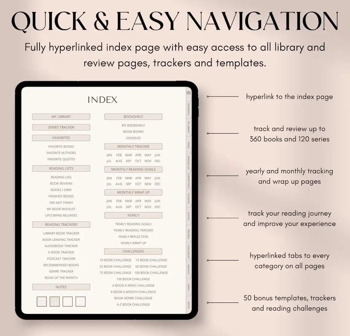 Digital Reading Journal, Digital Reading Planner, Digital Journal ...