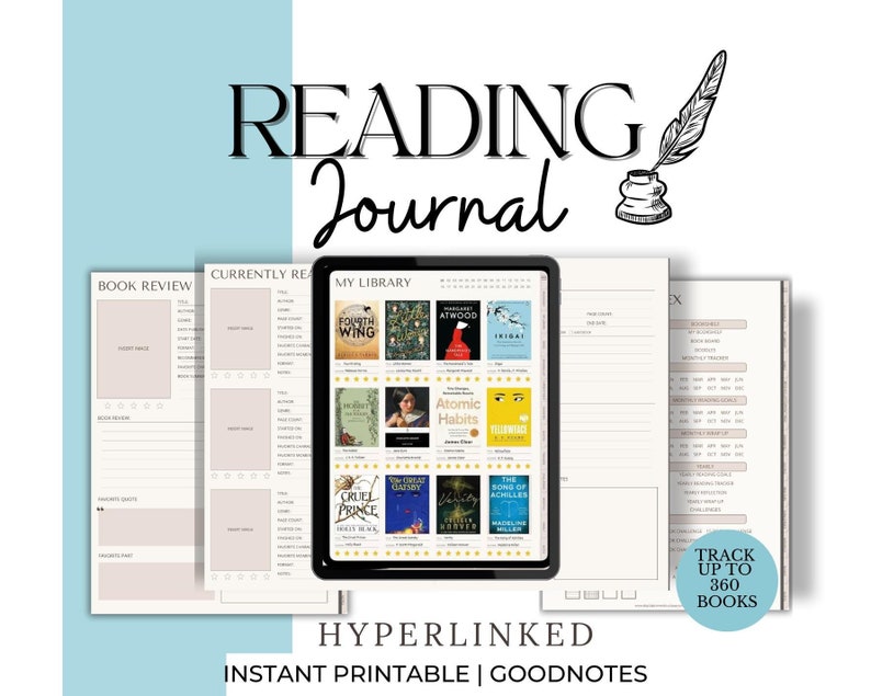 Digital Reading Journal, Digital Reading Planner, Digital Journal ...