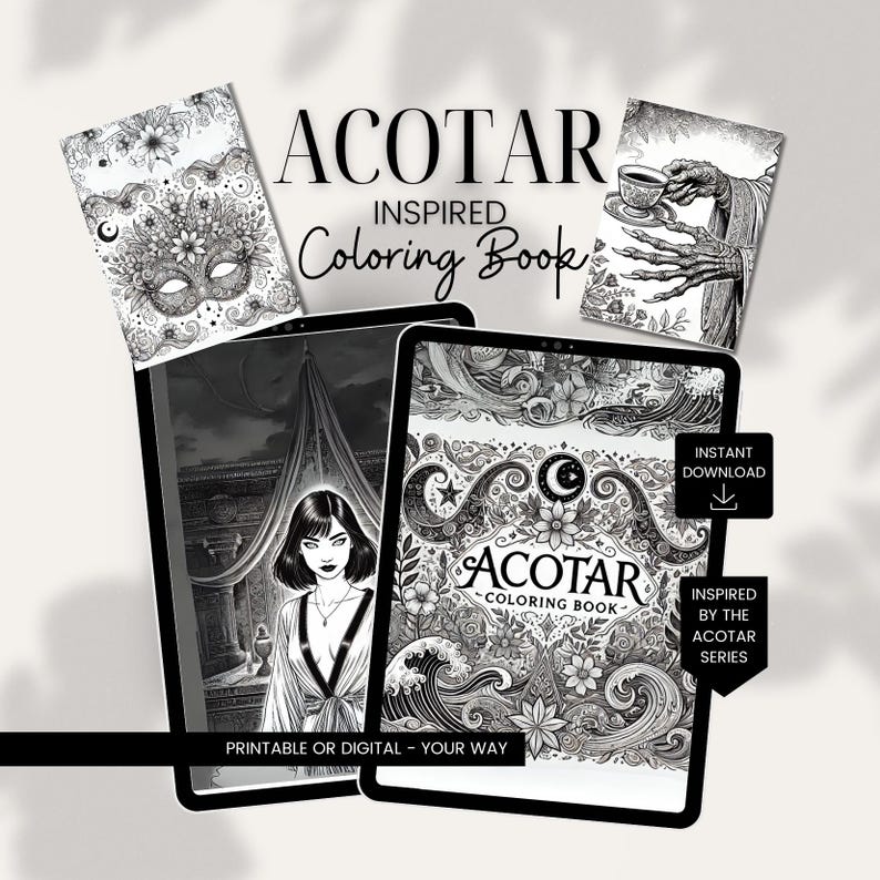ACOTAR Inspired Coloring Book | Fae Fantasy, Velaris, Night Court ...