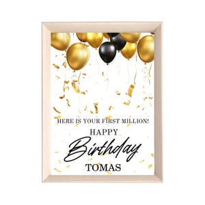 Money Birthday Gift, Printable Money Gift, Your Million, Money Gift ...