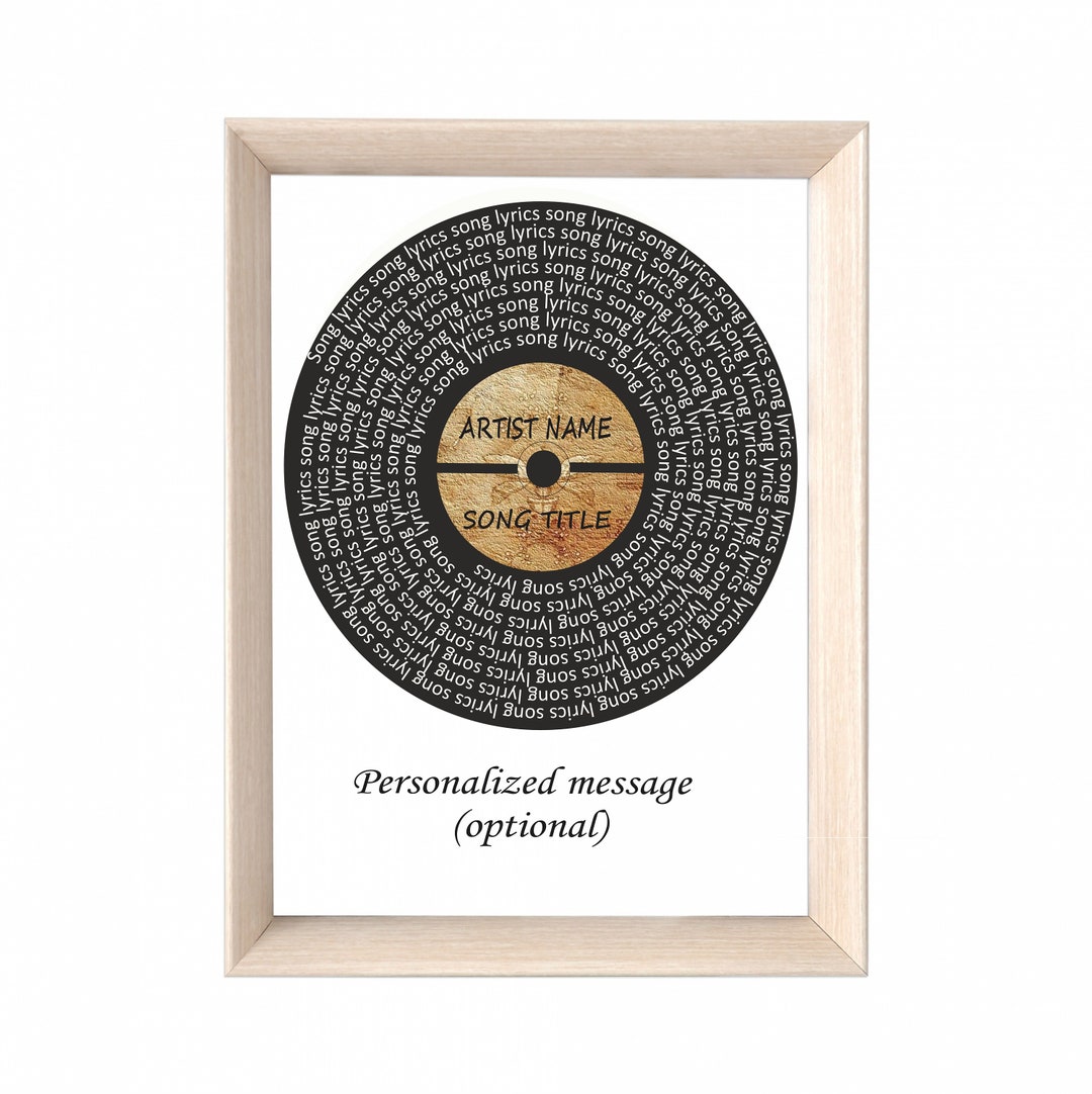 Personalized Vinyl Record Lyrics Poster, Song Lyric Print, Custom Music ...