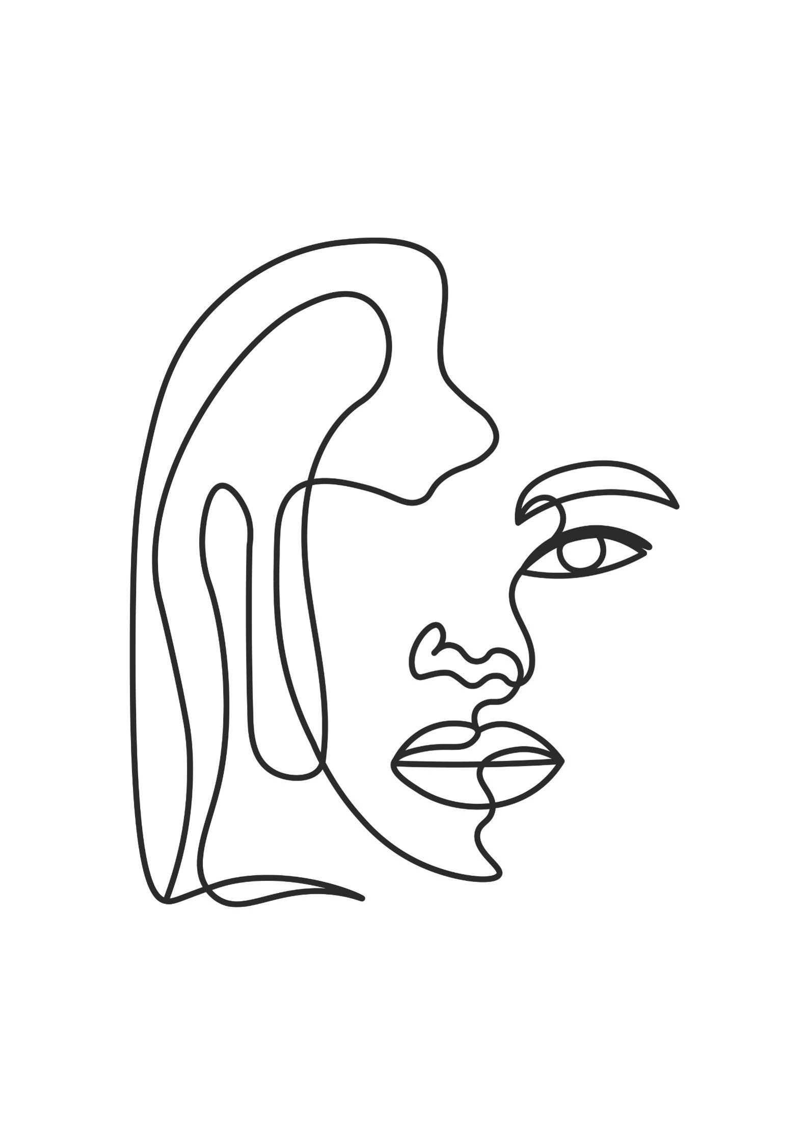 One Line Art Print, Woman Line Art, Downloadable Art, Minimalist Wall ...