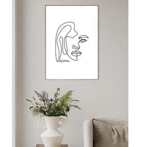 One Line Art Print, Woman Line Art, Downloadable Art, Minimalist Wall ...