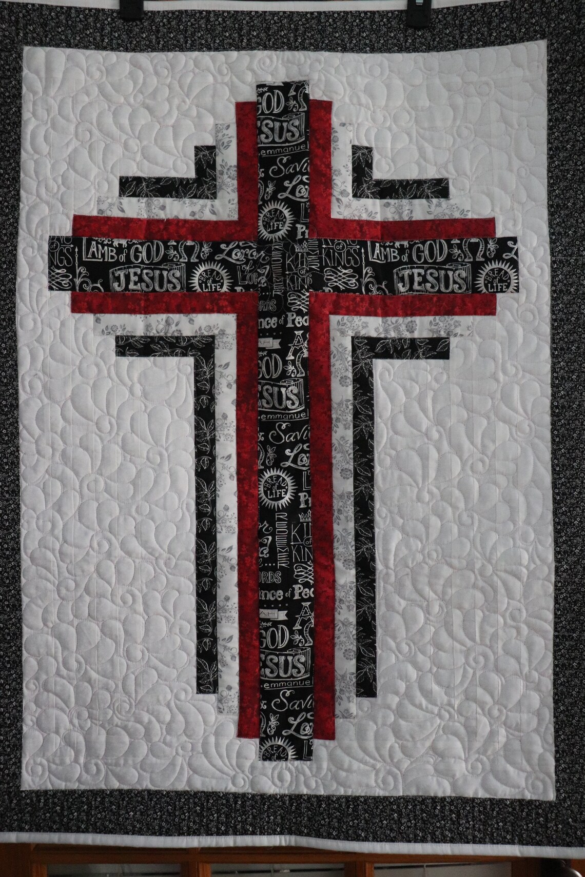 Christian Cross Wall Hanging Quilt Banner log Cabin - Etsy