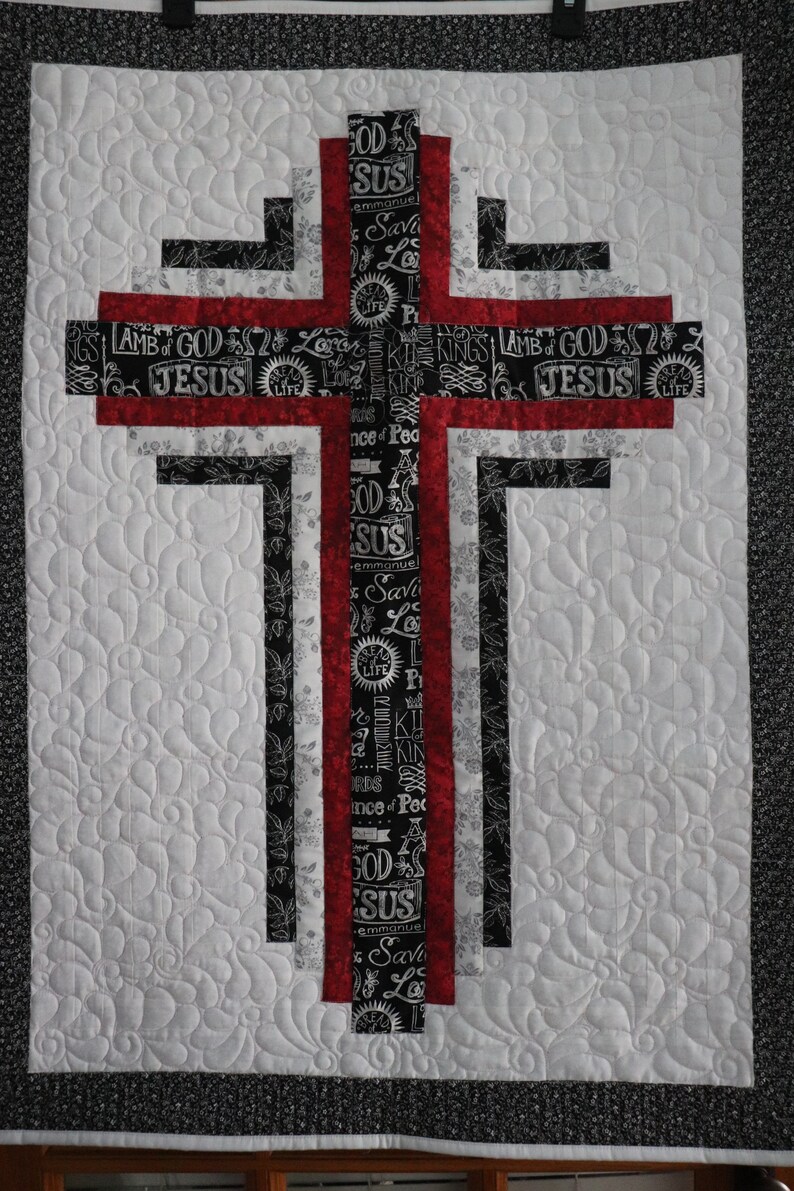 Christian Cross Wall Hanging Quilt Banner log Cabin - Etsy