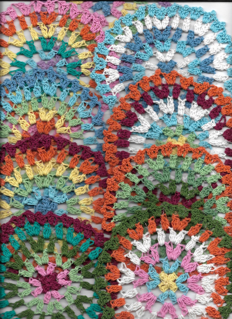 Colorful Doilies Set, 5" Hand Crochet Doilies ,rainbow Doilies ...
