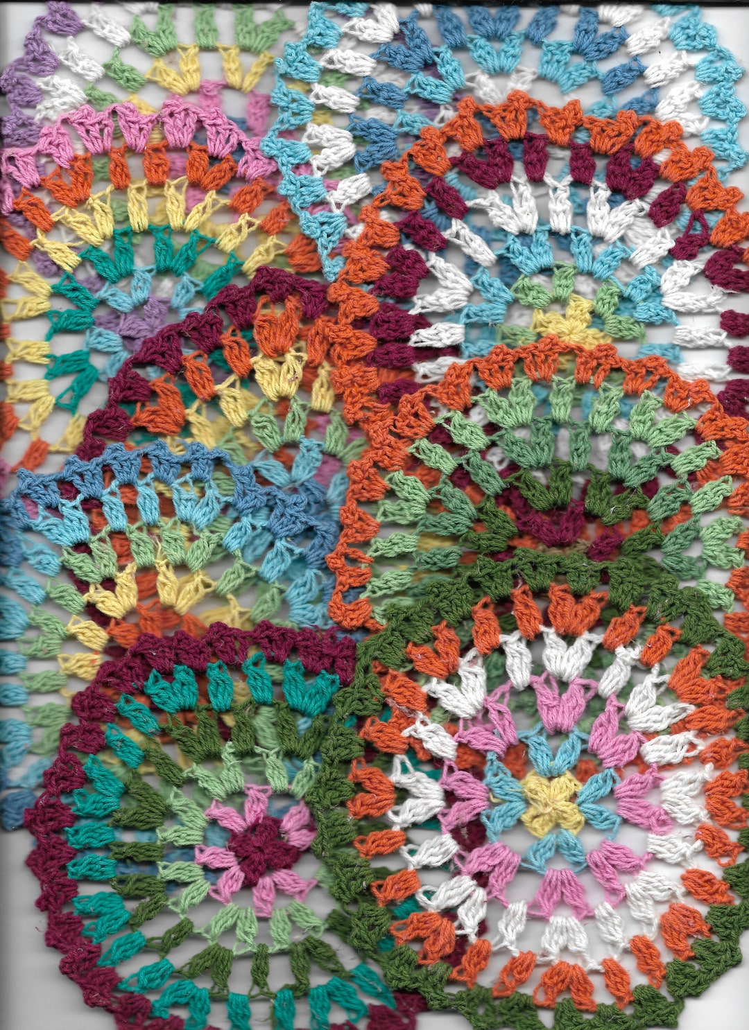 Colorful Doilies Set, 5" Hand Crochet Doilies ,rainbow Doilies ...