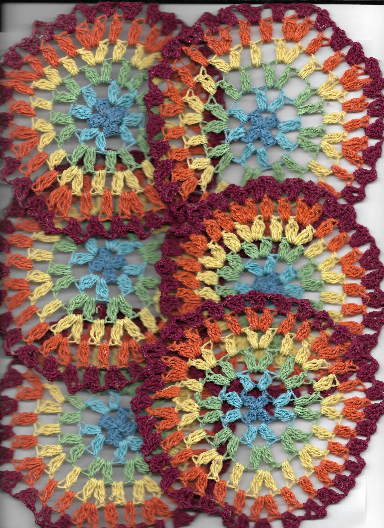 Colorful Doilies Set, 5" Hand Crochet Doilies ,rainbow Doilies ...