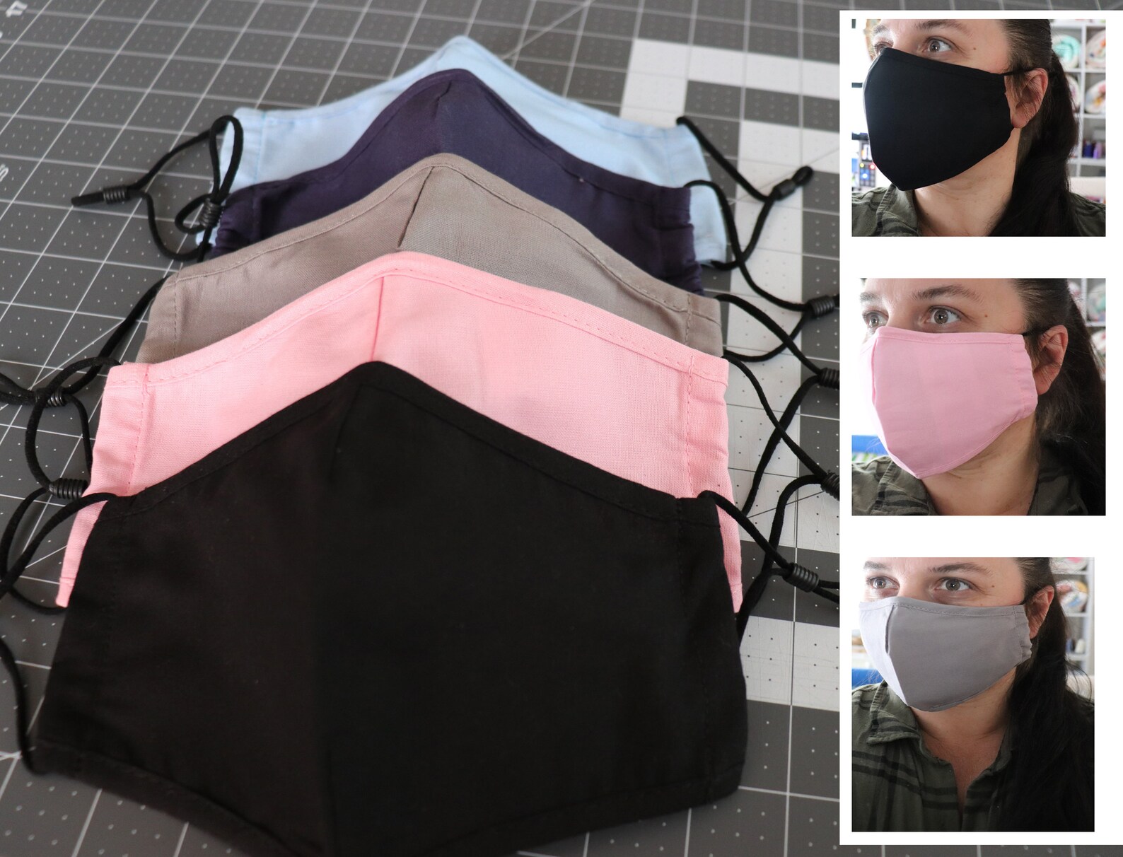 Adult Face Mask With Filter Pocket 100% Cotton Washable - Etsy