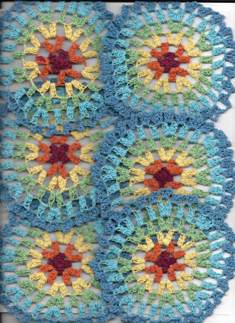 Colorful Doilies Set, 5" Hand Crochet Doilies ,rainbow Doilies ...