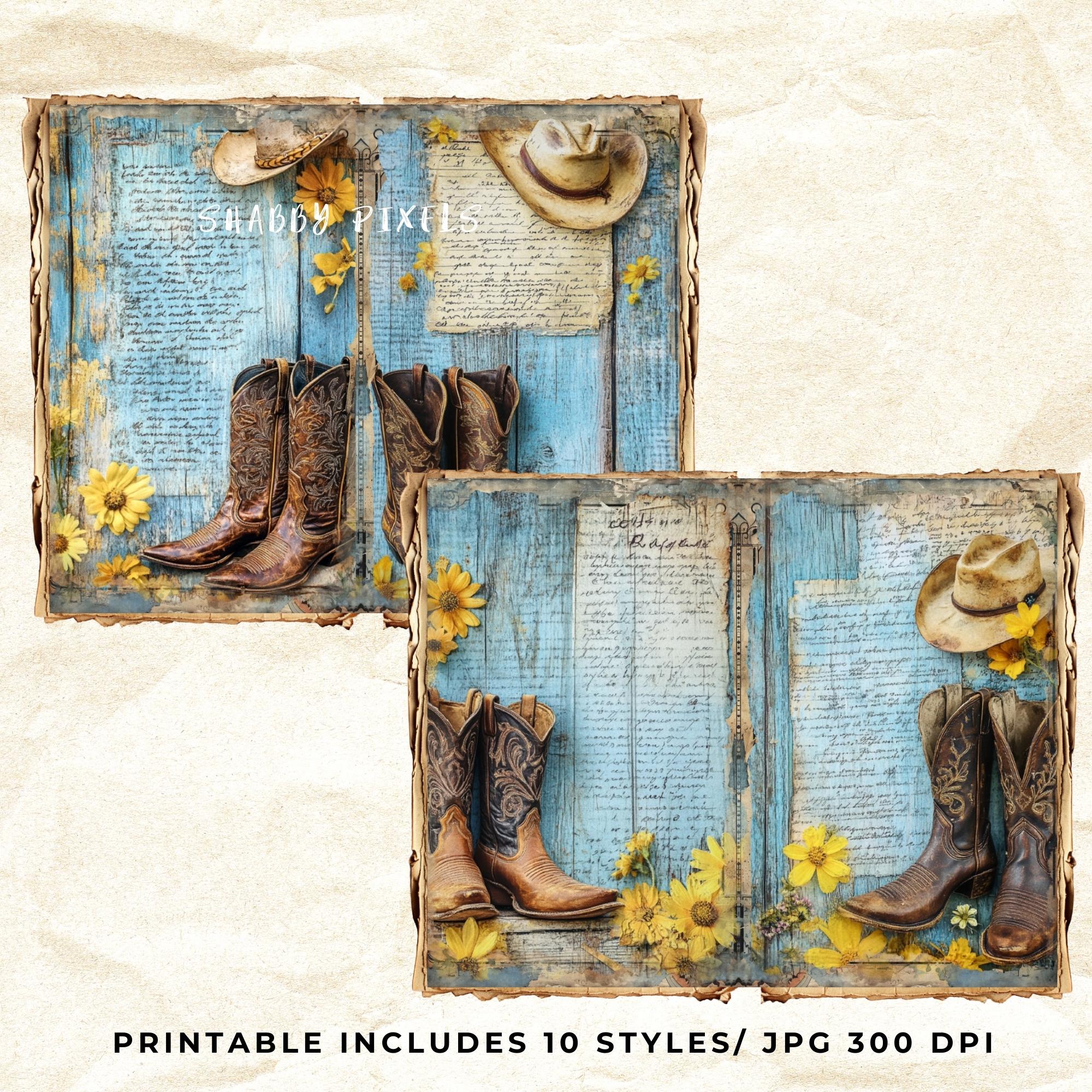 Western Journaling,junk Journal Botanical Prints, Antique Paper for ...