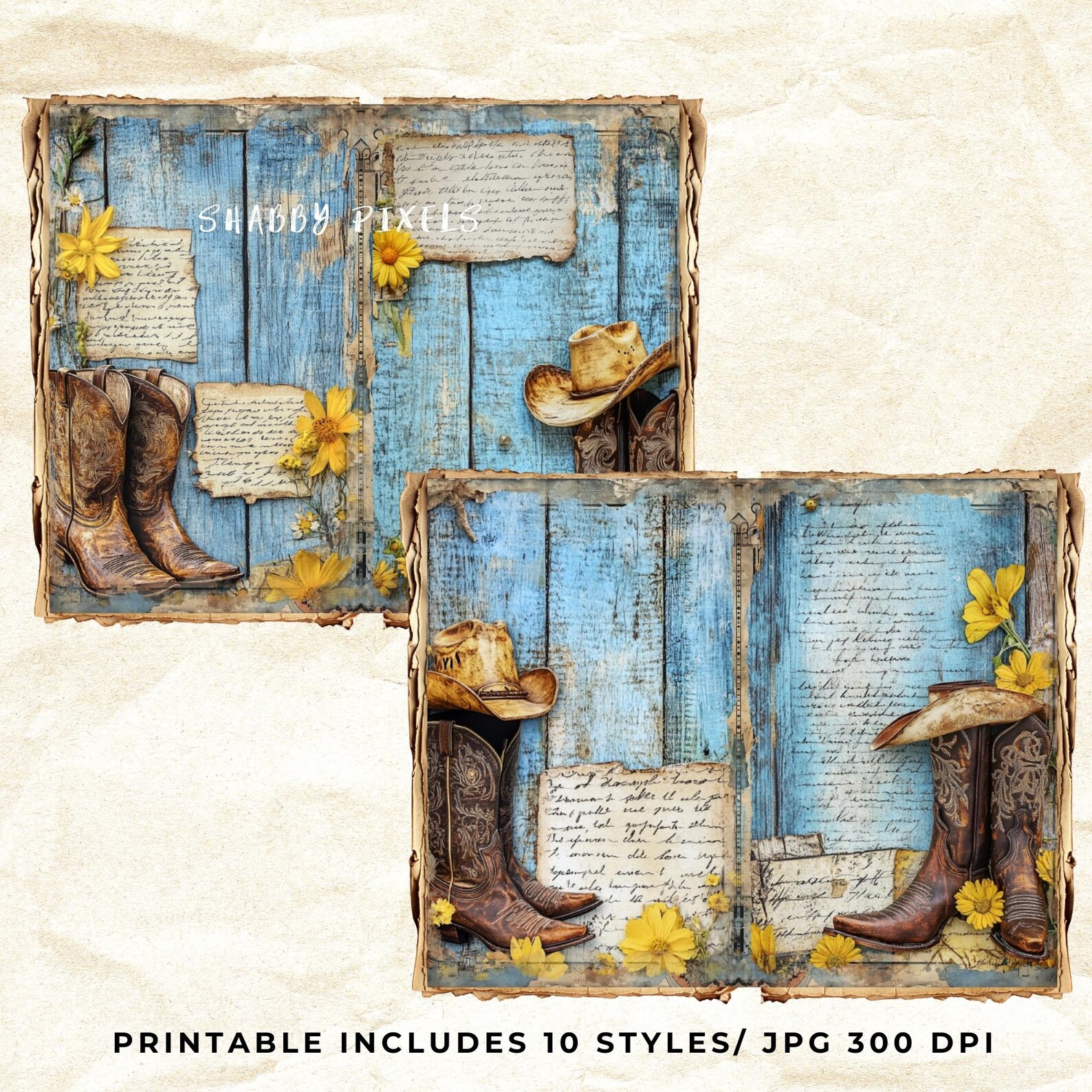 Western Journaling,junk Journal Botanical Prints, Antique Paper for ...