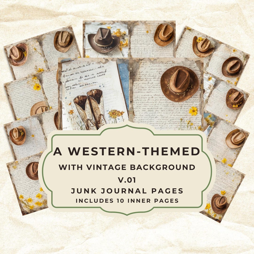 Western Journaling L Printable Vintage Journal Pages Scrapbook Paper ...