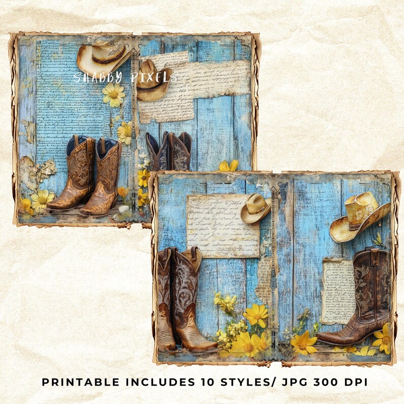 Western Journaling,junk Journal Botanical Prints, Antique Paper for ...