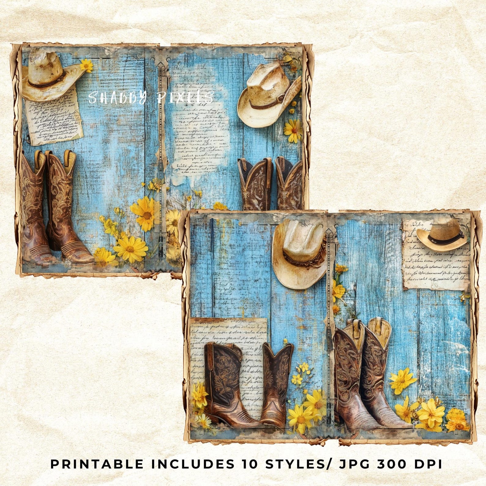 Western Journaling,junk Journal Botanical Prints, Antique Paper for ...