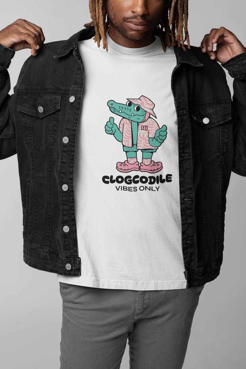 Cool Cartoon Crocodile Shirt Retro Vibes Alligator Graphic Tee Fun ...