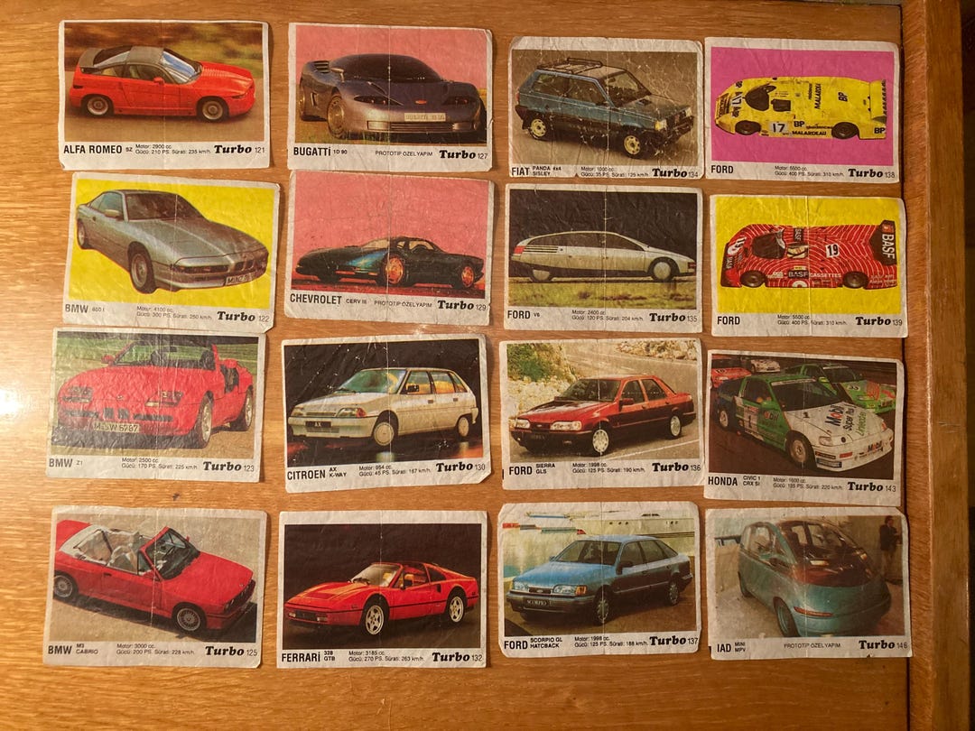 Set Chewing Turbo Gum Stickers Turbo Black 3 Series 121-190 Chewing Gum ...