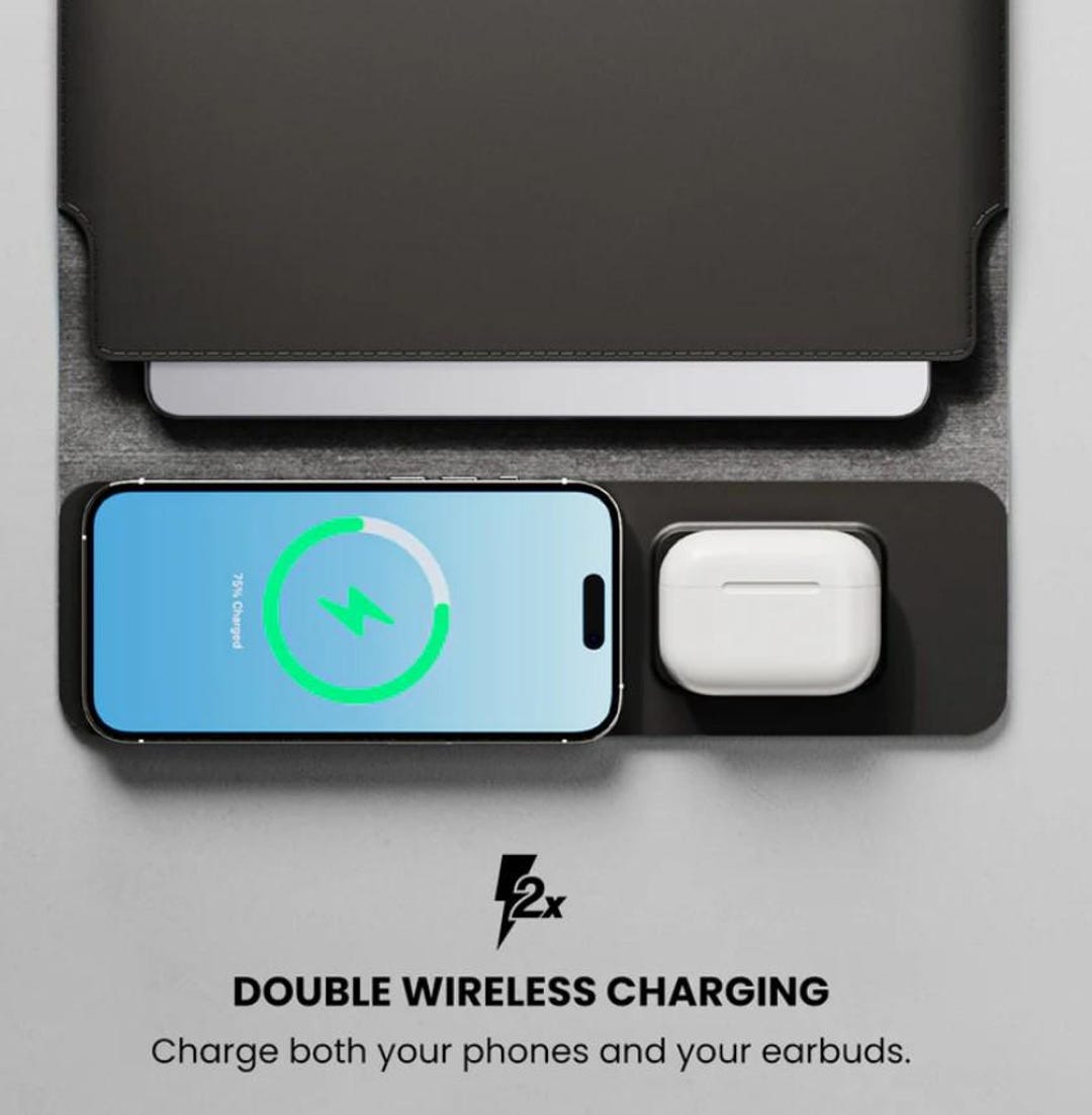 Nexxtech 4-in-1 Laptop Sleeve W/ Wireless Charging - PU LEATHER 13-14inch - Etsy