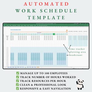 2025 Work Schedule Template, Attendance Tracker, Shift Planner ...