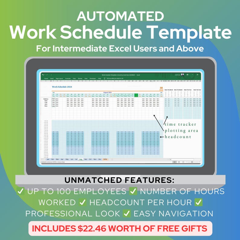 2025 Automated Employee Timesheet Template in Microsoft Excel - Etsy