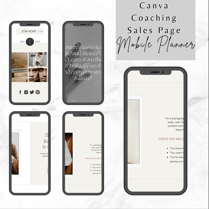 Editable Canva Sales Page Template for Coaches,modern Funnel Templates ...