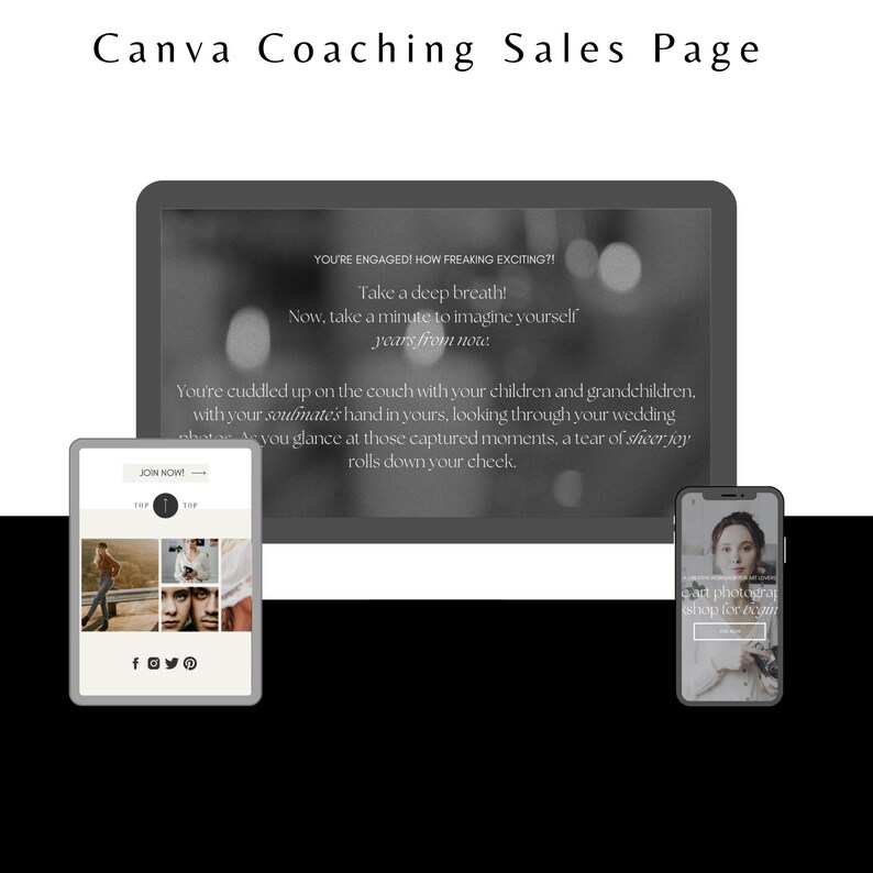 Editable Canva Sales Page Template for Coaches,modern Funnel Templates ...