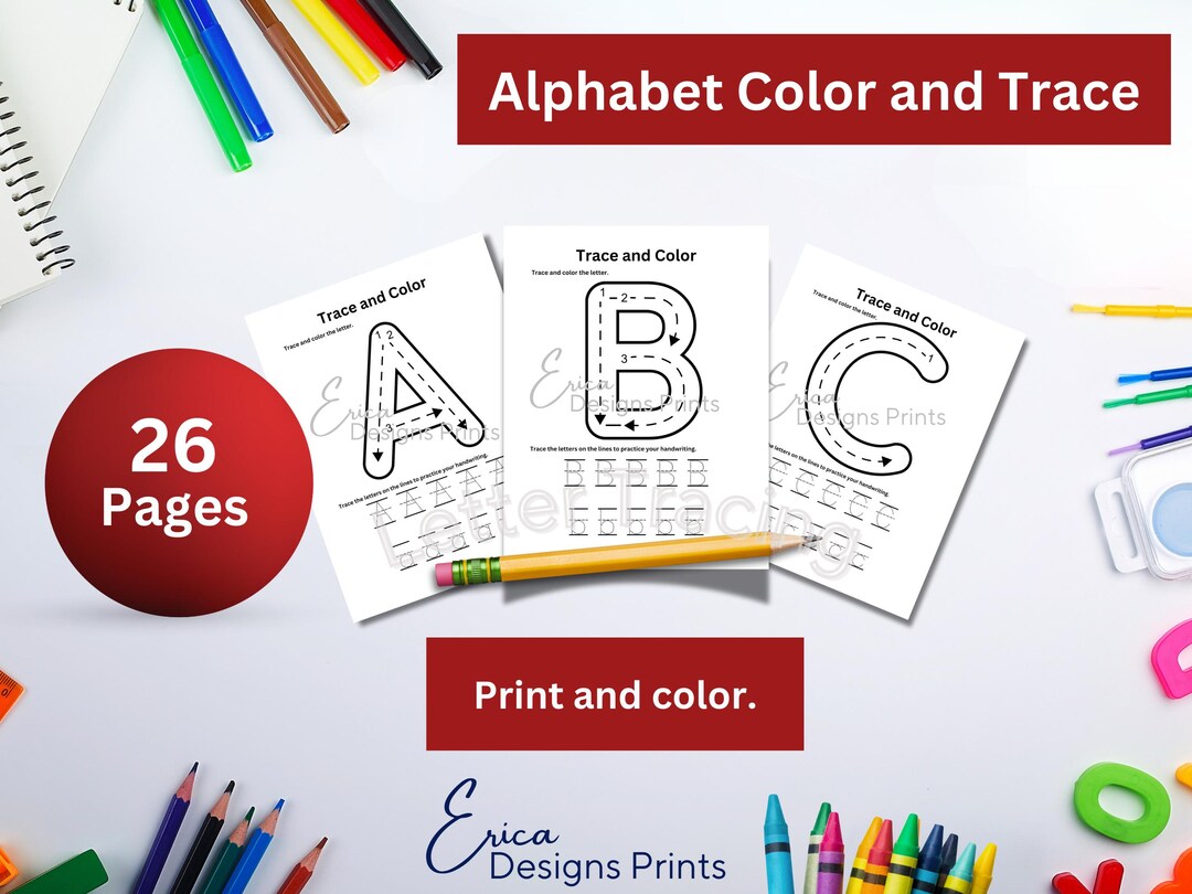 Alphabet Trace and Color Printables | Alphabet Worksheets | ABC Digital ...