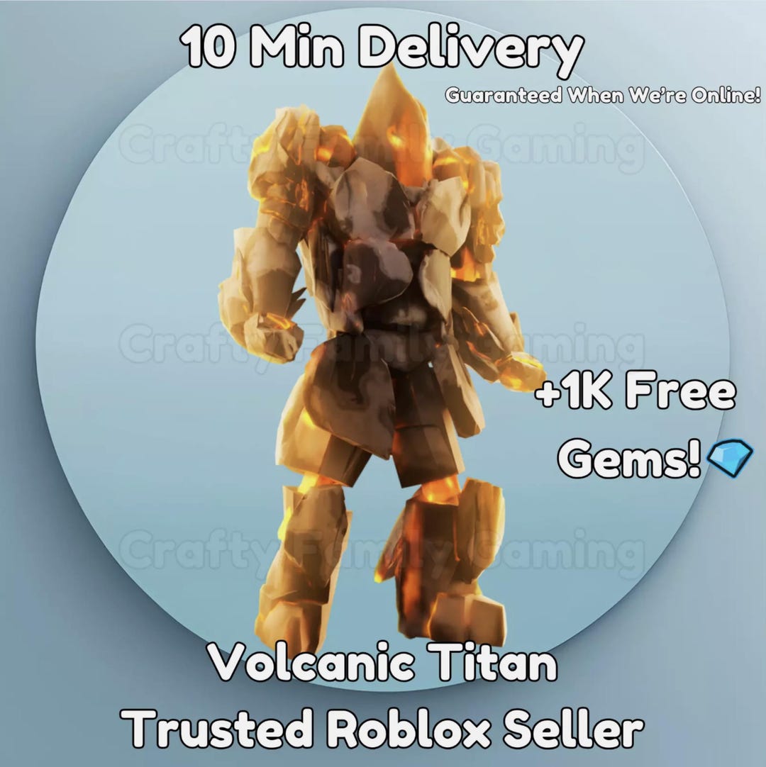 Volcanic Titan 1K Gems TTD Toilet Tower Defence Roblox Unit Gems ...