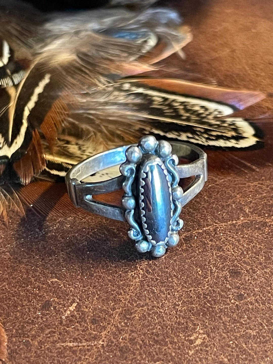 Vintage Bell Trading Post Sterling Silver and Black Onyx Petite Ring ...