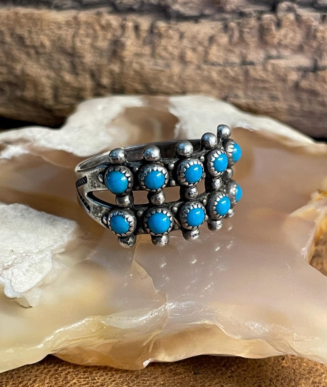 Vintage Bell Trading Post Double Snake Eye Turquoise and Sterling Women ...