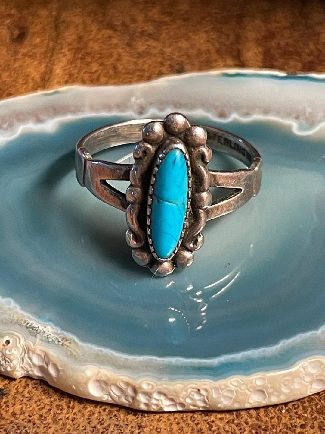 Vintage Fred Harvey Era Wheeler Manufacturing Turquoise Petite Ring ...