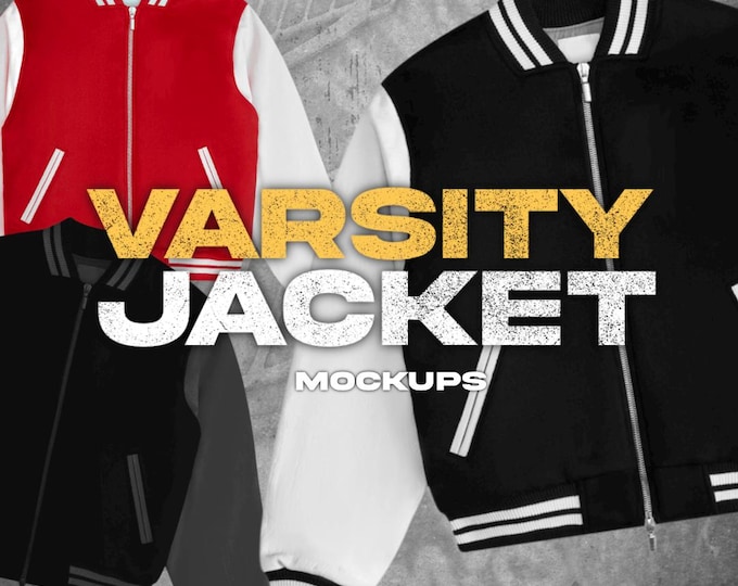 Streetwear Varsity Jacket Canva Template and Vector Mockup, Fully ...
