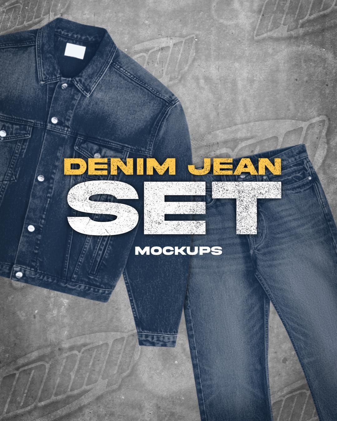 Denim Jean Set Mockup - Etsy