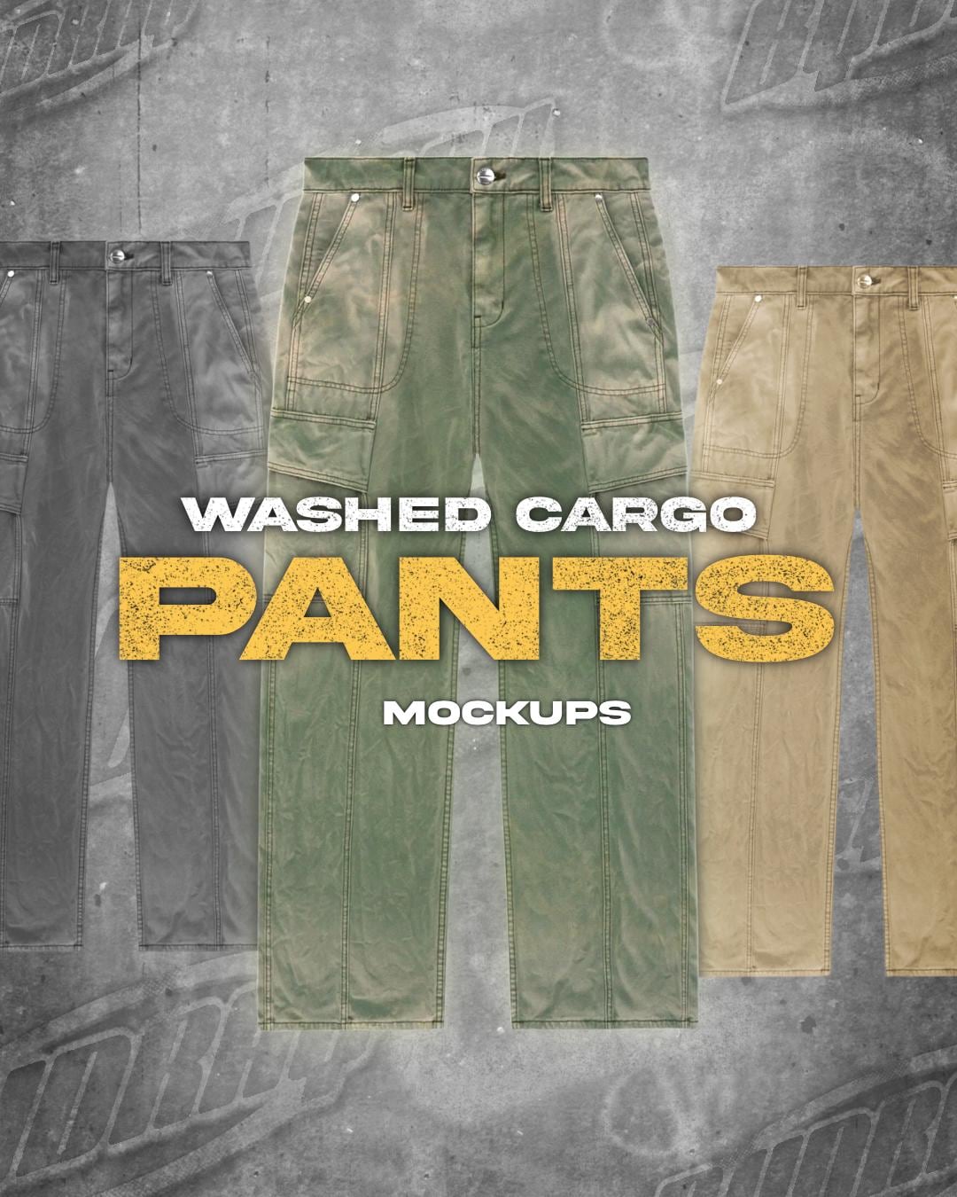 Washed Cargo Pants Mockup - Etsy