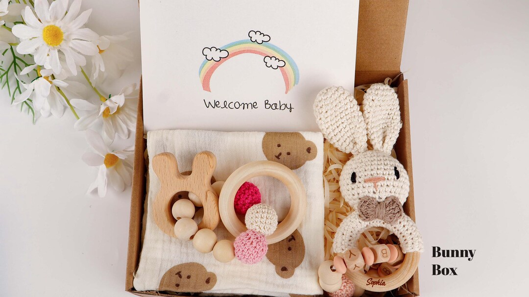 Custom Baby Rattle Box, Newborn Gift Box, New Baby Gift Box, Baby ...
