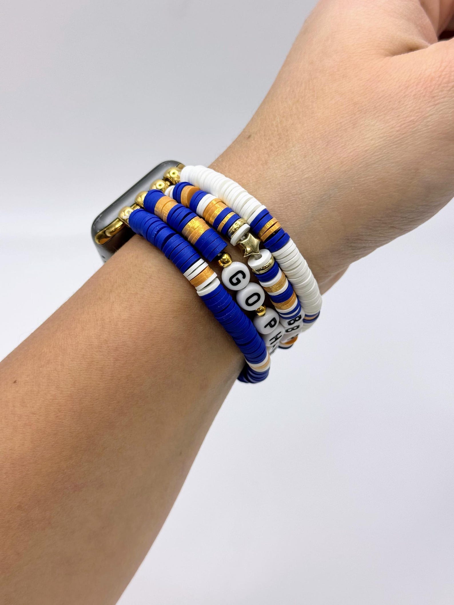 Custom Beaded Team Spirit Watch Band - Personalized for Any School ...