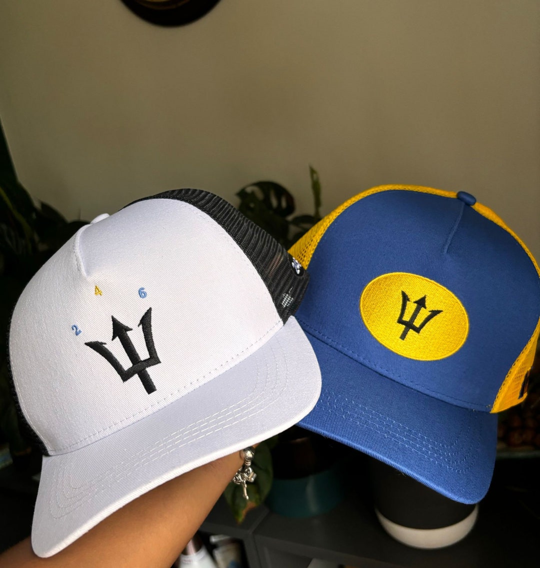 Souvenir Barbados Cap With Embroidered Trident - Etsy