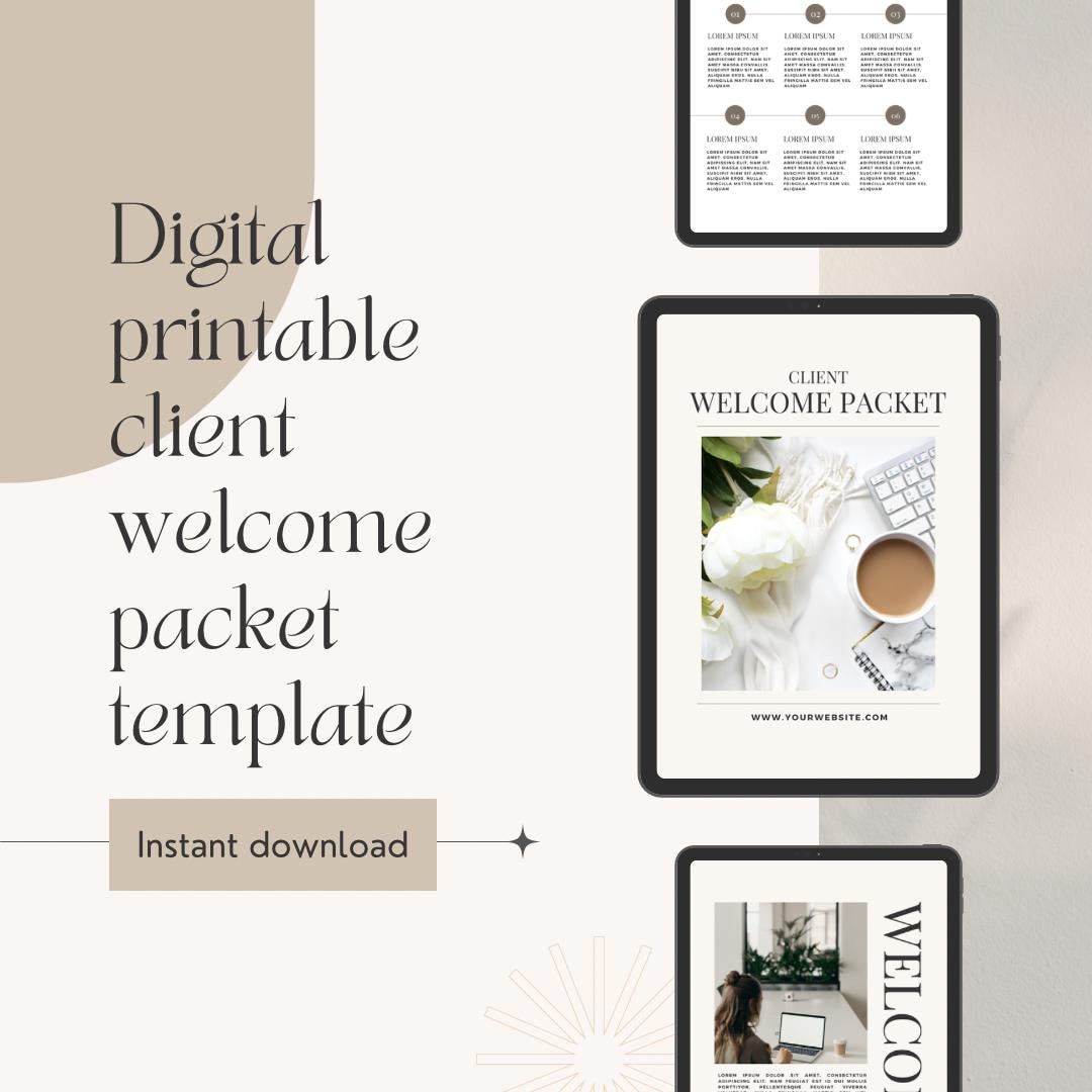 Sleek Digital Printable Editable Client Welcome Package Template. Canva ...