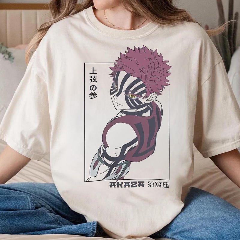 Demon Slayer Kimetsu No Yaiba Akaza T Shirt - Etsy