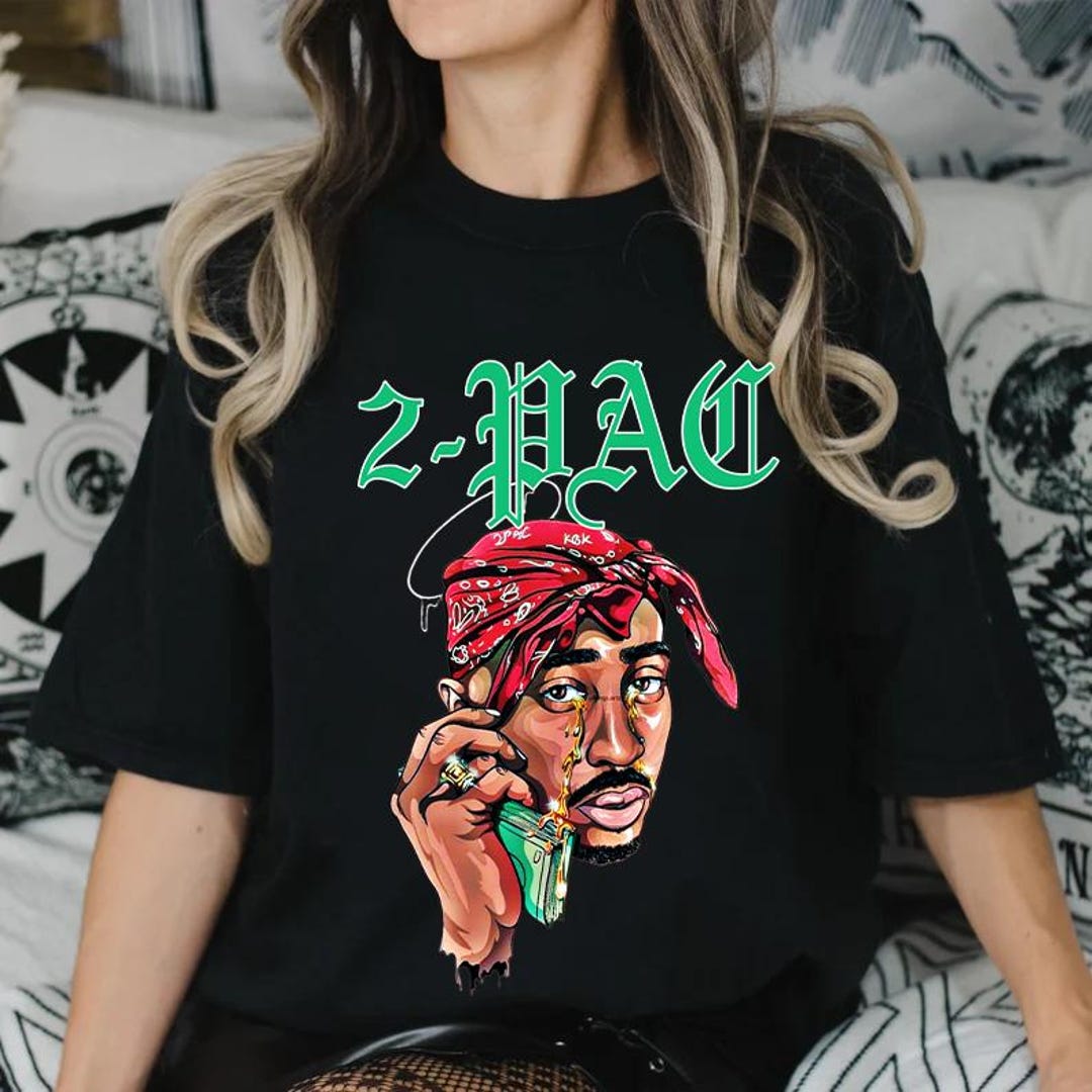 2pac Vintage T-shirt, Hip Hop American Rapper 2pac Adults Fan Tee ...