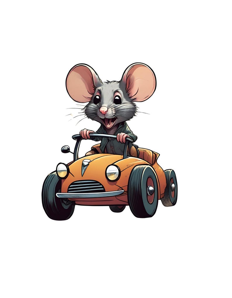 Mouse Driving a Car 5 Boho Mouse Clipart Mickey Mouse Png Mouse Png ...