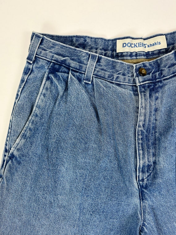 1990s Vintage High Waist Denim Dockers Khakis, Medium… - Gem