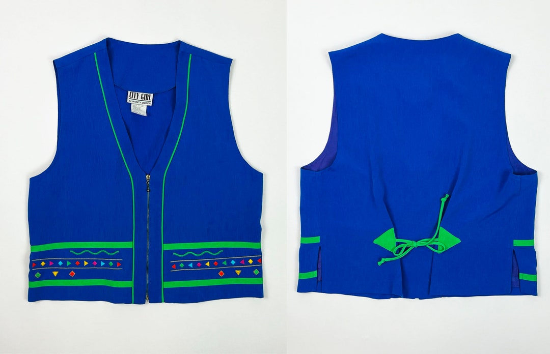 90s Neon Summer Bright Electric Blue Lime Green Abstract Colorful ...