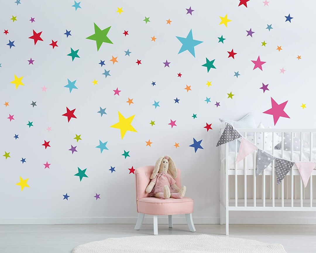Star Wall Decals Vinyl Wall Decals 220 Star Decals 4 Color - Etsy