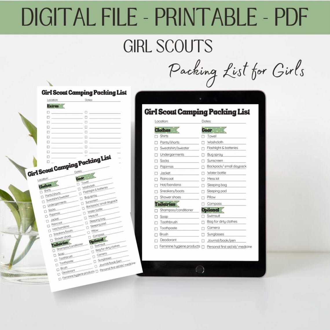 Girl Scout Camping Packing List - Etsy