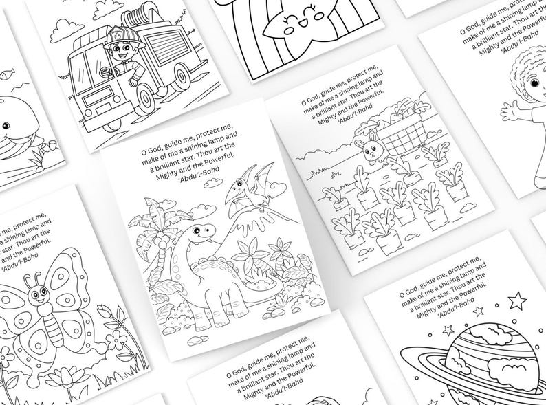 20 Printable Bahai Prayer Coloring Pages, 20 Page Bundle, O God Guide ...